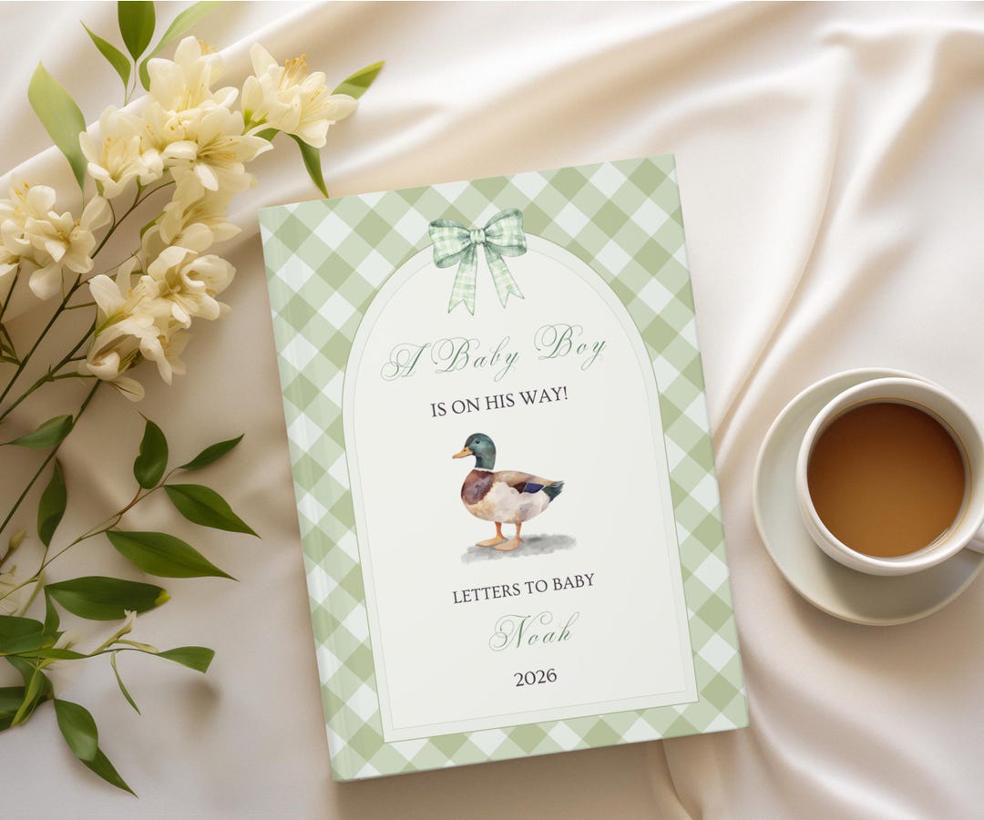 Custom Mallard Duck Baby Shower Guest Book Letters to Baby Personalized ...