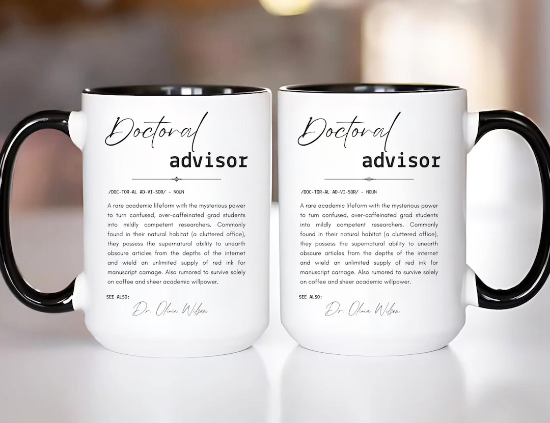 Custom Doctoral Advisor Definition Mug Thank You Gift for Phd Professor ...