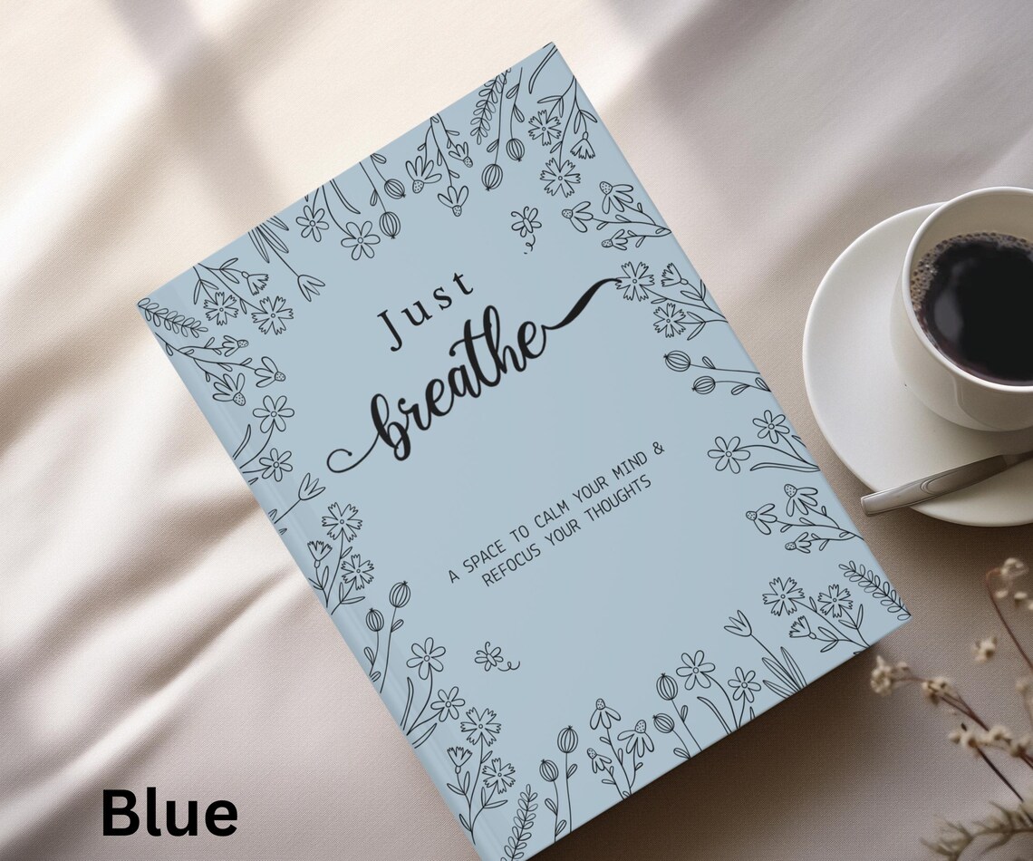 Just Breathe Therapy Notes Journal Mental Health Daily Check in Funny ...
