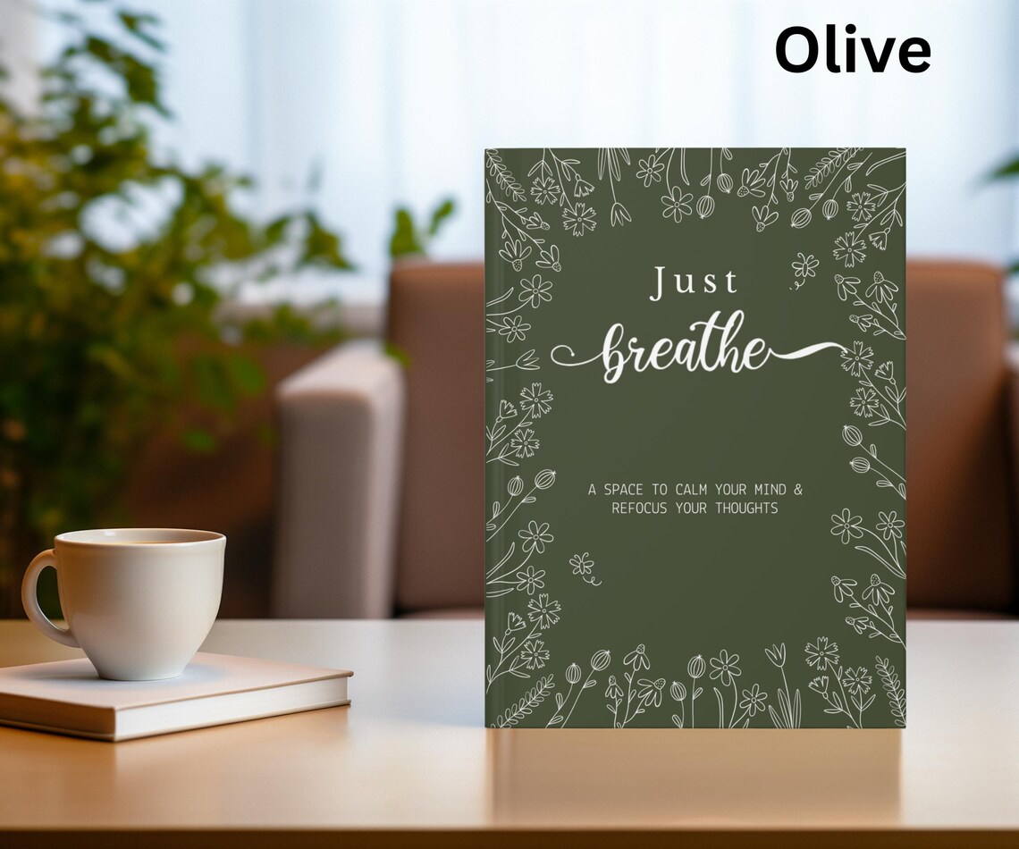 Just Breathe Therapy Notes Journal Mental Health Daily Check in Funny ...