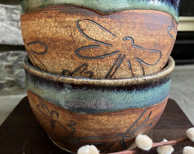 Dragonfly Pottery Bowls - Etsy