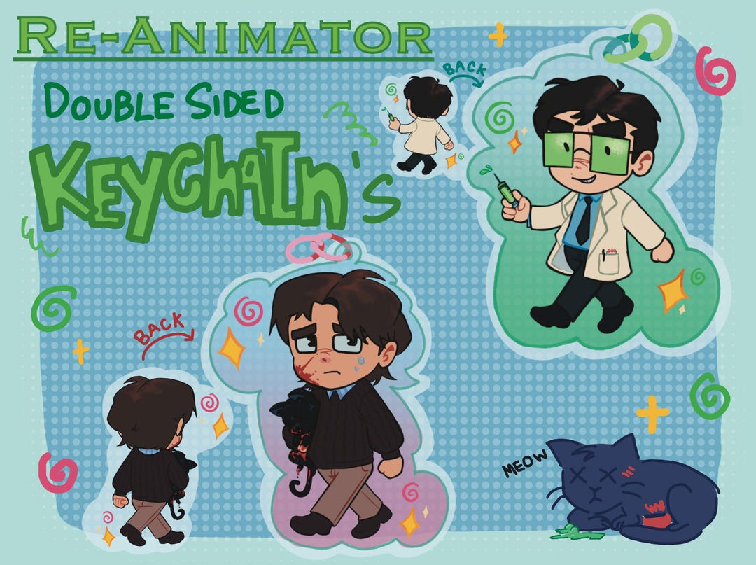 Re-animator Double Sided Keychains - Etsy