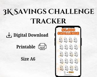 Printable 4k Savings Challenge | A6 | Digital Download - Etsy