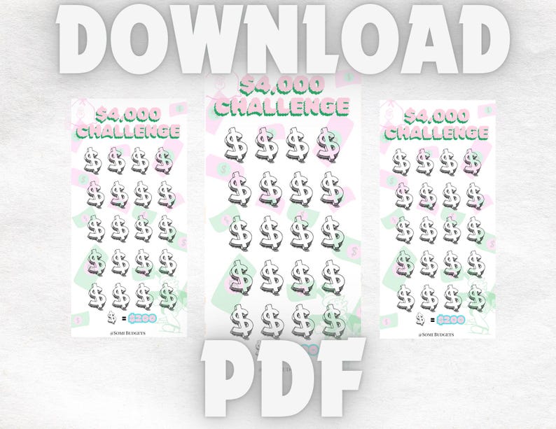 Printable 4k Savings Challenge | A6 | Digital Download - Etsy
