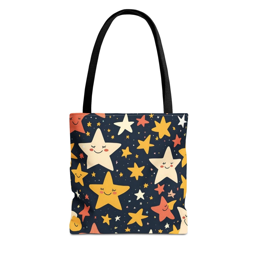 Pastel Stars Tote Bag - Starry Night Carryall, Celestial Shoulder Bag ...