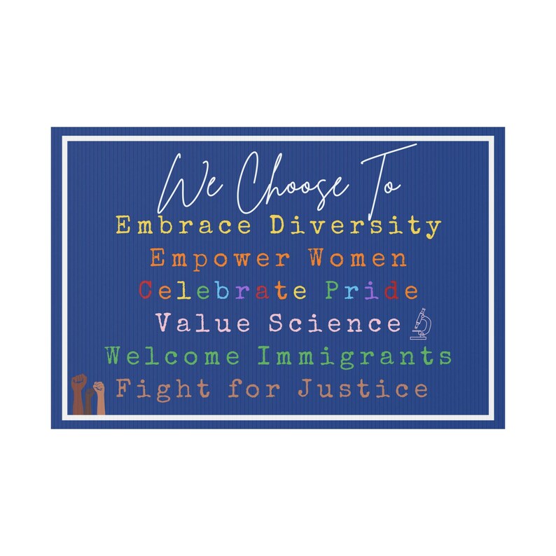 Double Sided Yard Sign, Democratic Values Yard Sign, in This Home We ...