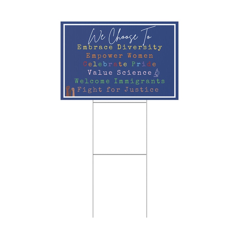 Double Sided Yard Sign, Democratic Values Yard Sign, in This Home We ...