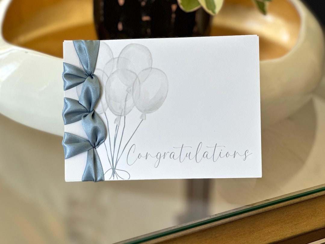 Custom Handmade Congratulations Card, Satin Ribbon, Luxury Card ...