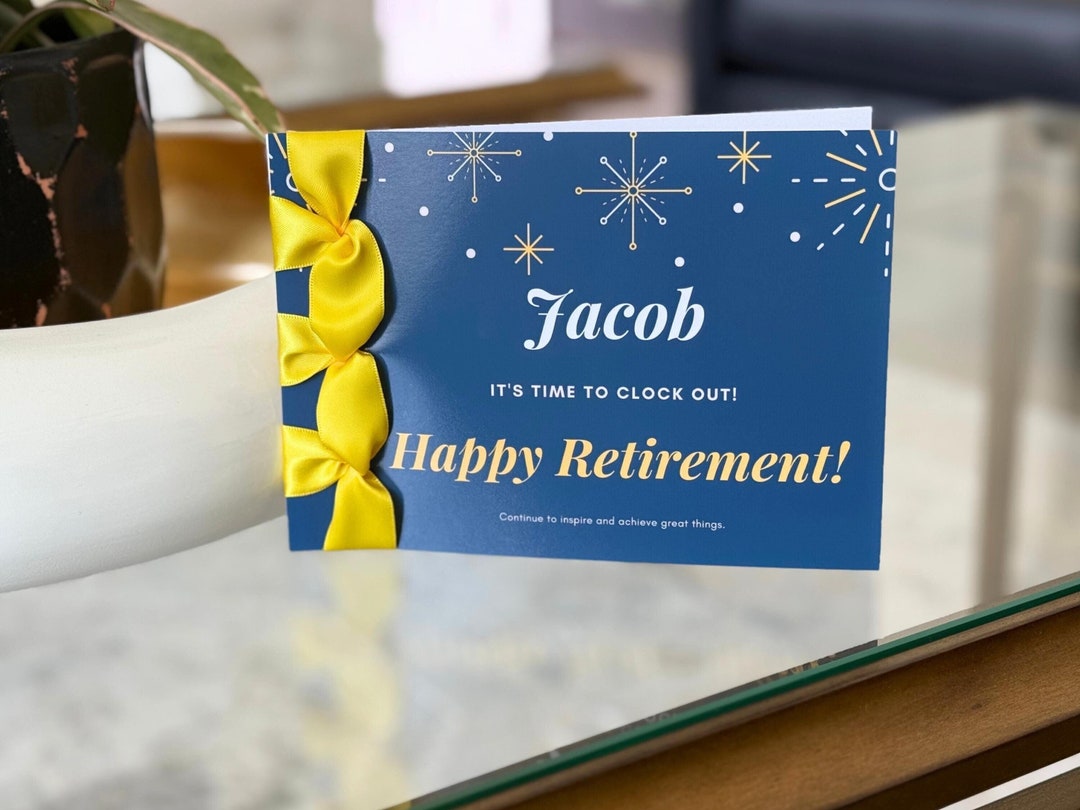 Handmade Retirement Congratulations Card: Satin Ribbon, Personalized ...
