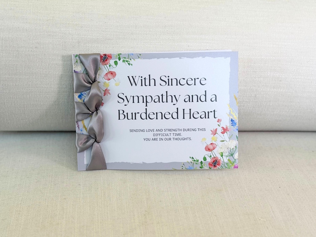 Handmade Sympathy Card, Satin Ribbon, Japanese Binding - Etsy