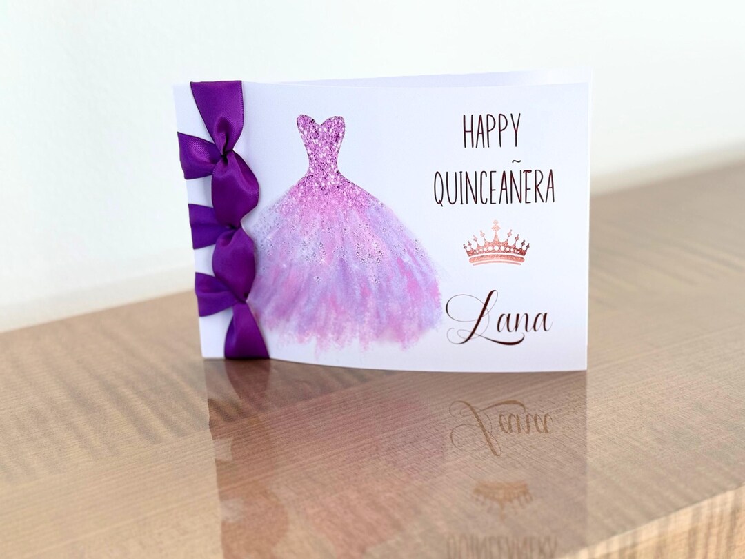 Handmade Quinceañera Card: Personalized Satin Ribbon, Japanese Binding ...