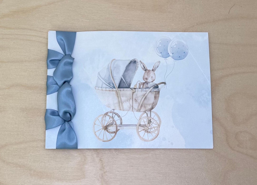 Personalized "it's a Boy" Card | Luxury Satin Ribbon Baby Card - Etsy