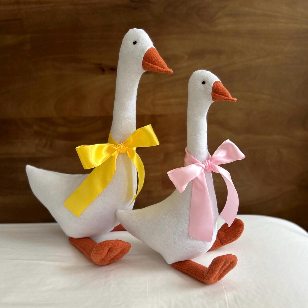 Hand-sewn Goose Plush – Soft Stuffed Animal – Felt Goose – Handmade ...