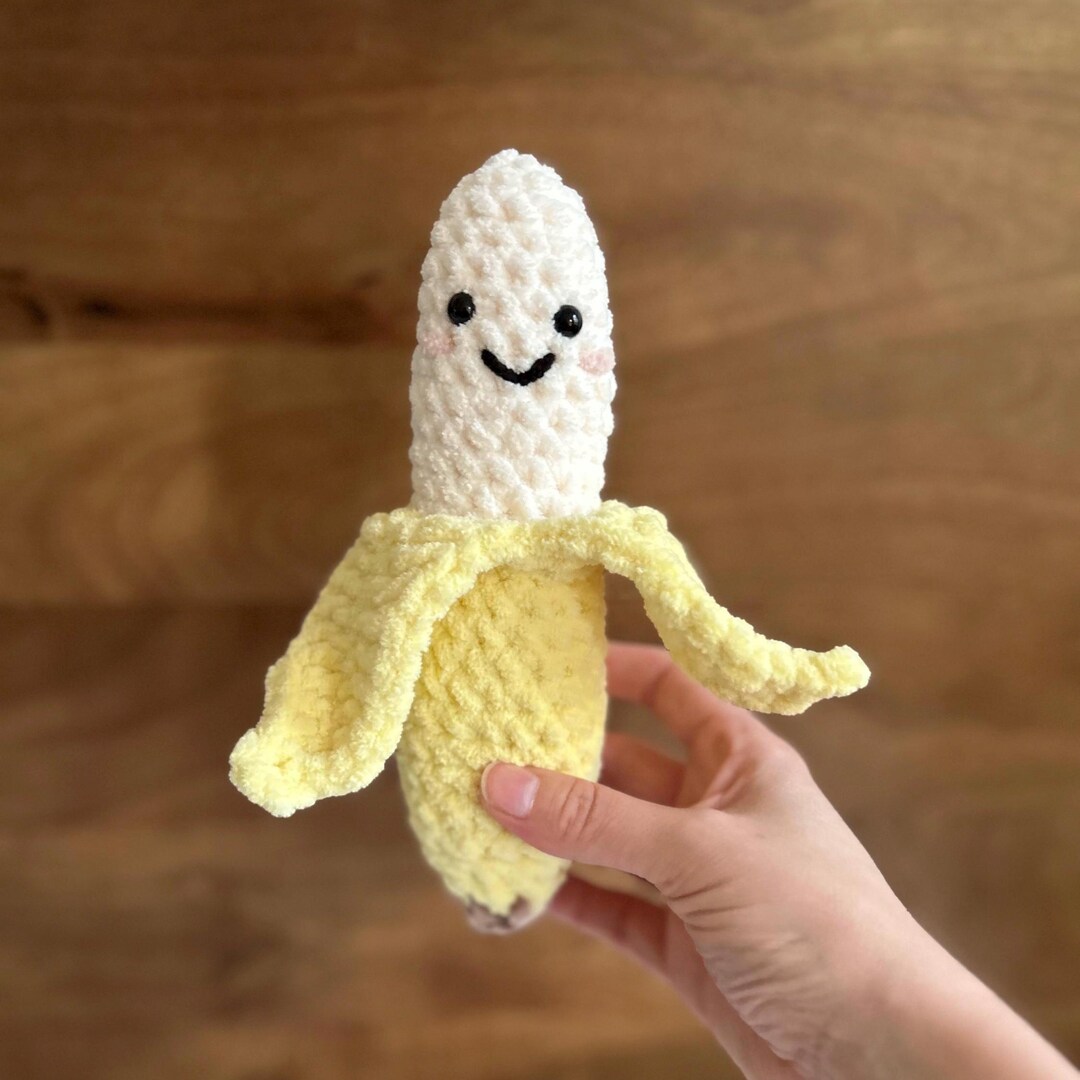 Crochet Banana Plush – Amigurumi Banana With Half-peeled Shell ...