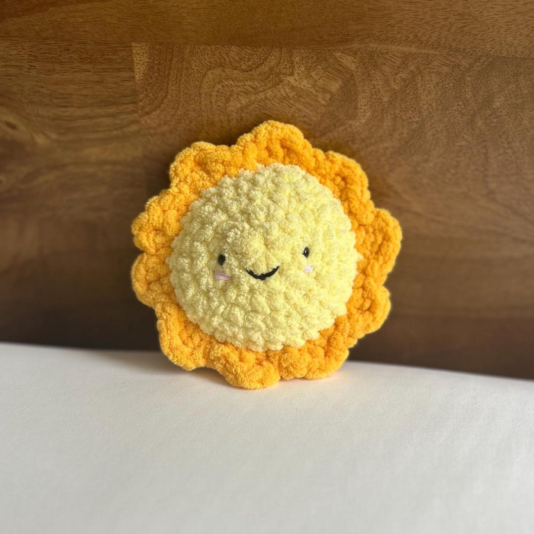 Plush Happy Sun – Soft Crochet Sunshine Toy With Smiling Face ...