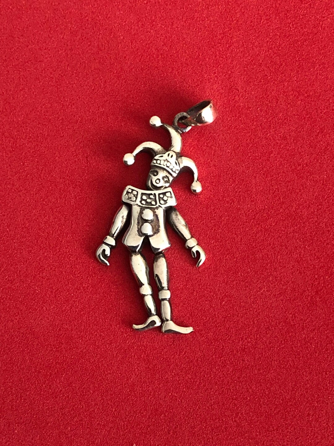 Vintage Sterling Silver Articulated Jester Pendant - Etsy