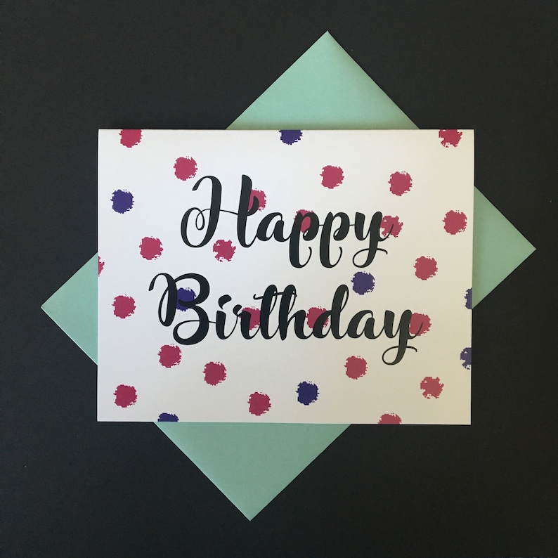 Happy Birthday Polka Dot Birthday Card - Etsy