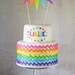 Rainbow Chevron Happy Birthday Party Banner, Party Decorations ...
