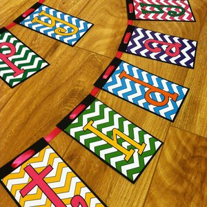 Rainbow Chevron Happy Birthday Party Banner, Party Decorations ...