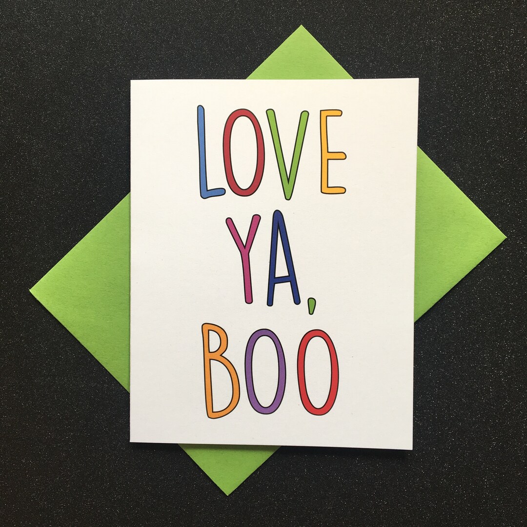 Love Ya, Boo! I Love You Card, Anniversary Card, Just Because Card ...