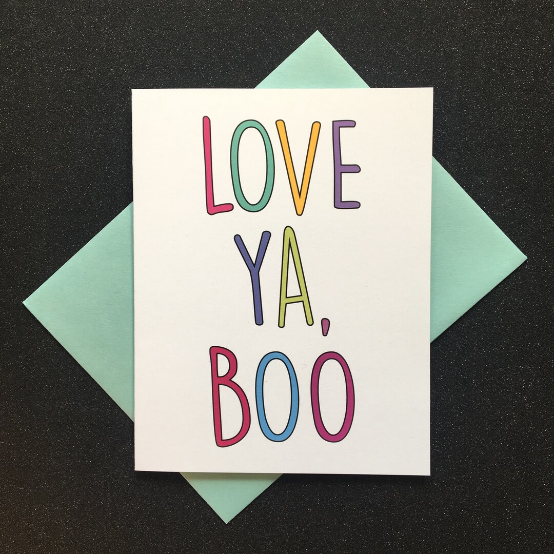 Love Ya Boo I Love You Card Anniversary Card Just Because - Etsy