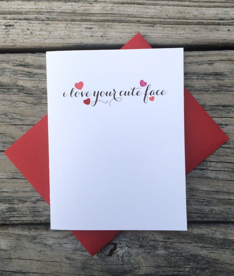 I Love Your Cute Face Card, Anniversary Gift - Etsy