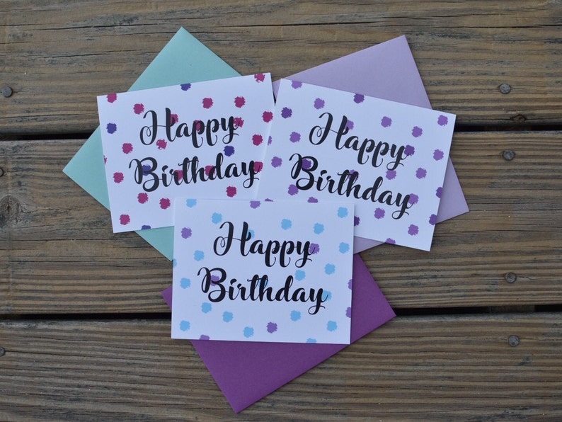 Happy Birthday Polka Dot Birthday Card - Etsy