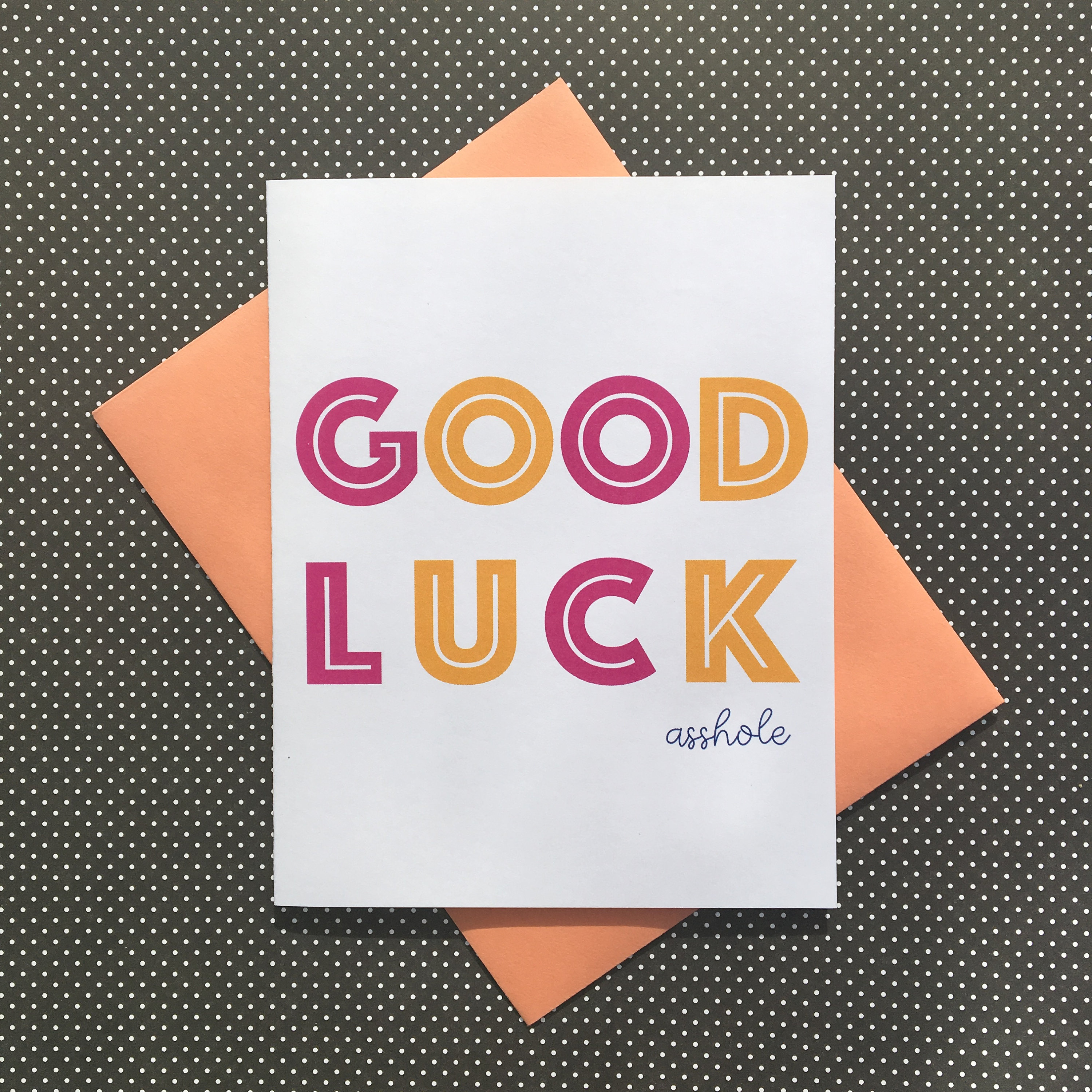 Good Luck Ahole Greeting Card Good Luck Card New Job - Etsy