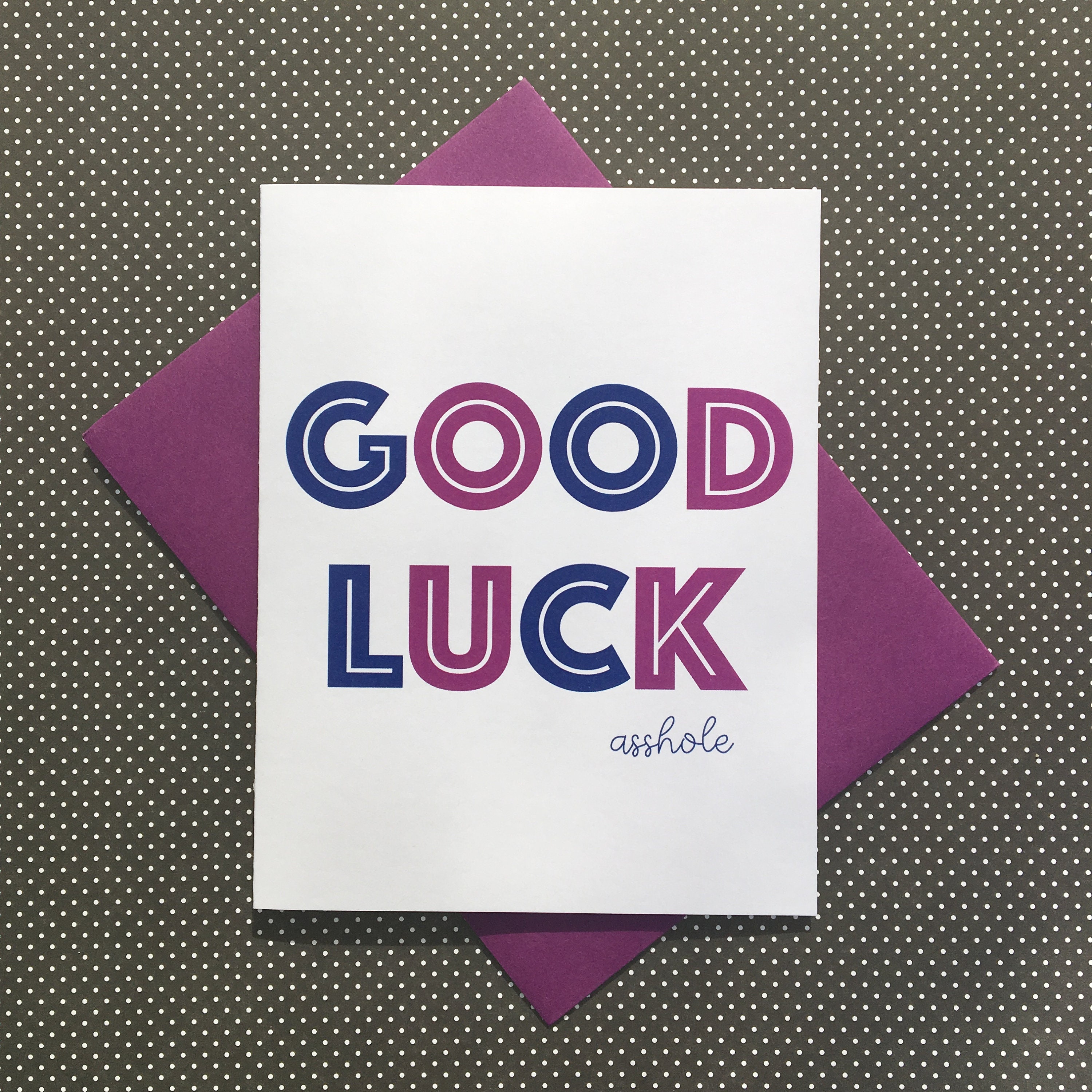 Good Luck Ahole Greeting Card Good Luck Card New Job - Etsy
