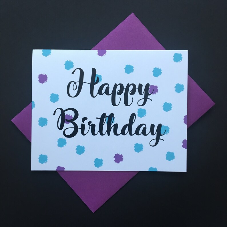 Happy Birthday Polka Dot Birthday Card | Etsy