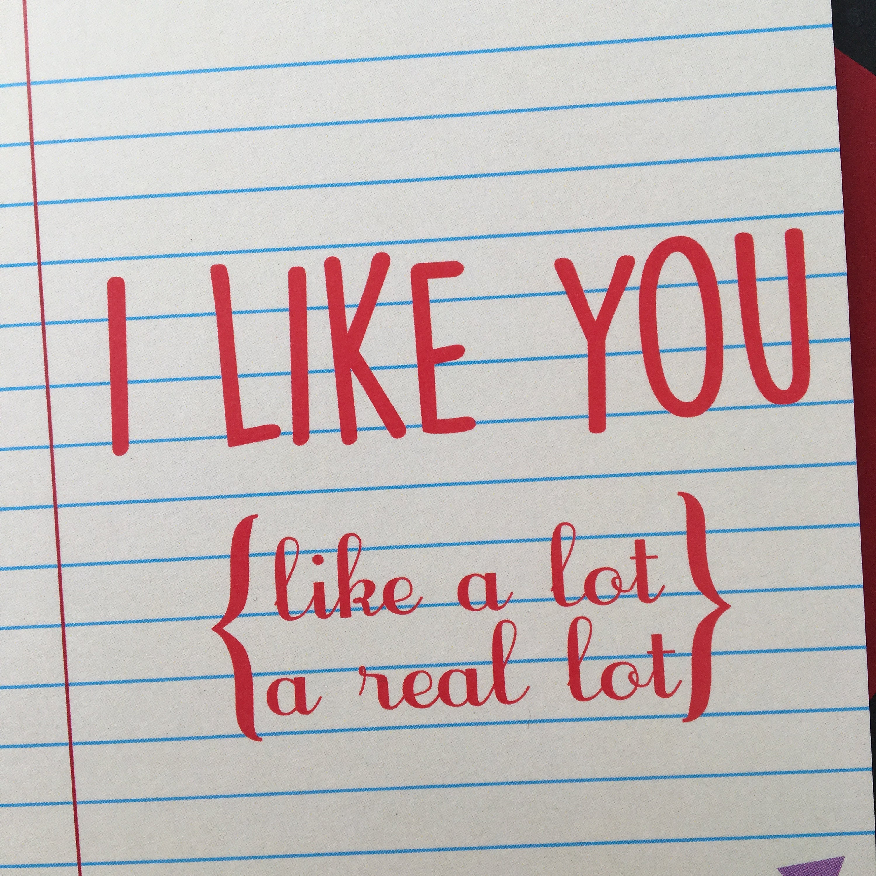 I LIKE YOU a Lot, Relationship Card, I Like You Card, Valentine's Card ...