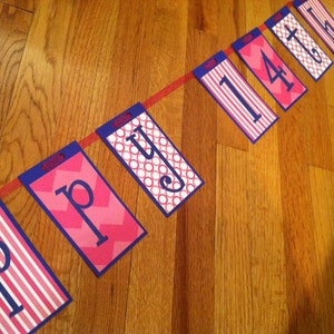 Happy Birthday Bright Pink/light Pink/white/royal Chevron, Circle ...
