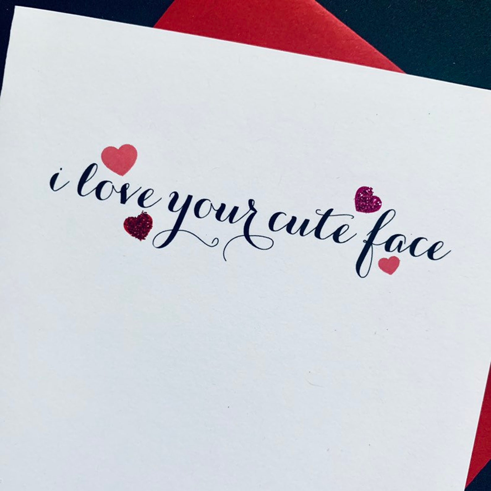 I Love Your Cute Face Card, Anniversary Gift - Etsy