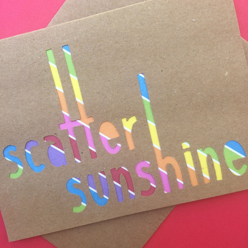 Scatter Sunshine Rainbow Greeting Card. Cheerful Fun Happy - Etsy