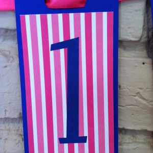 Happy Birthday Bright Pink/light Pink/white/royal Chevron, Circle ...