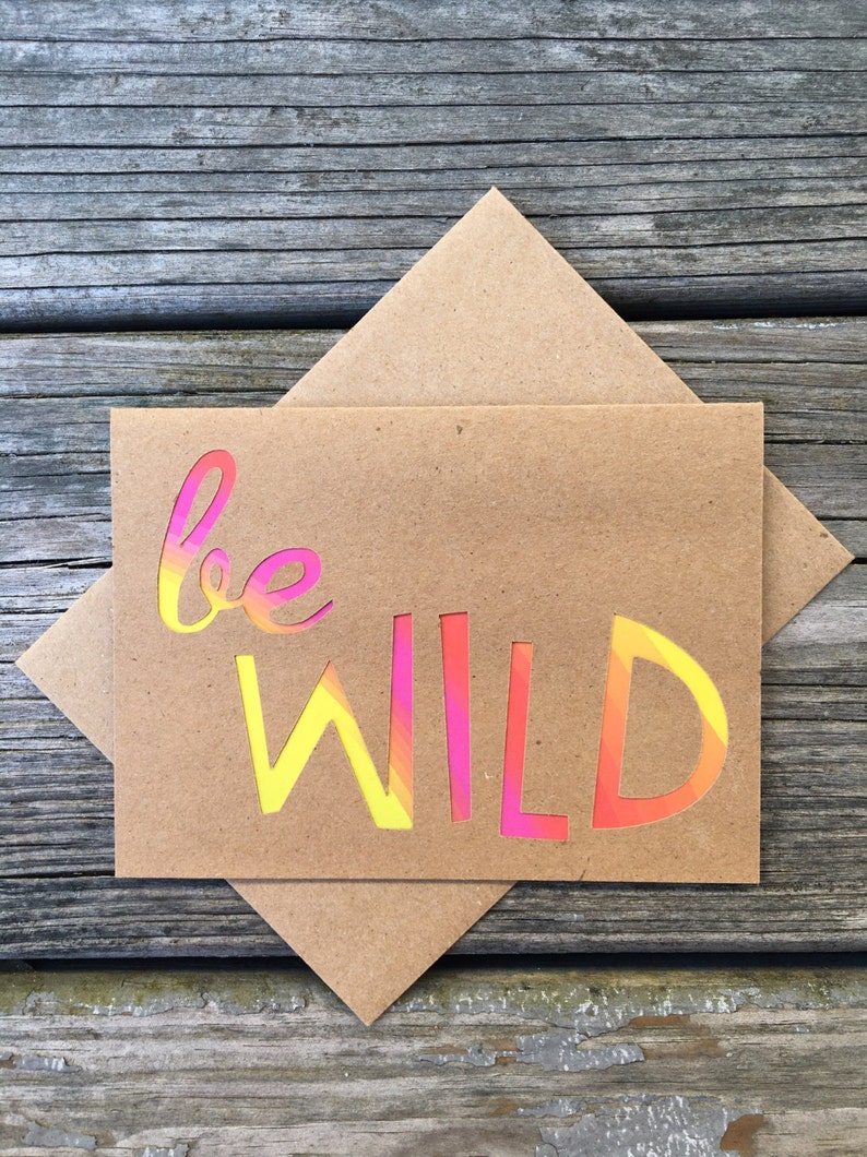 Tie Dye Be Wild Greeting Card, Kraft Envelope - Etsy