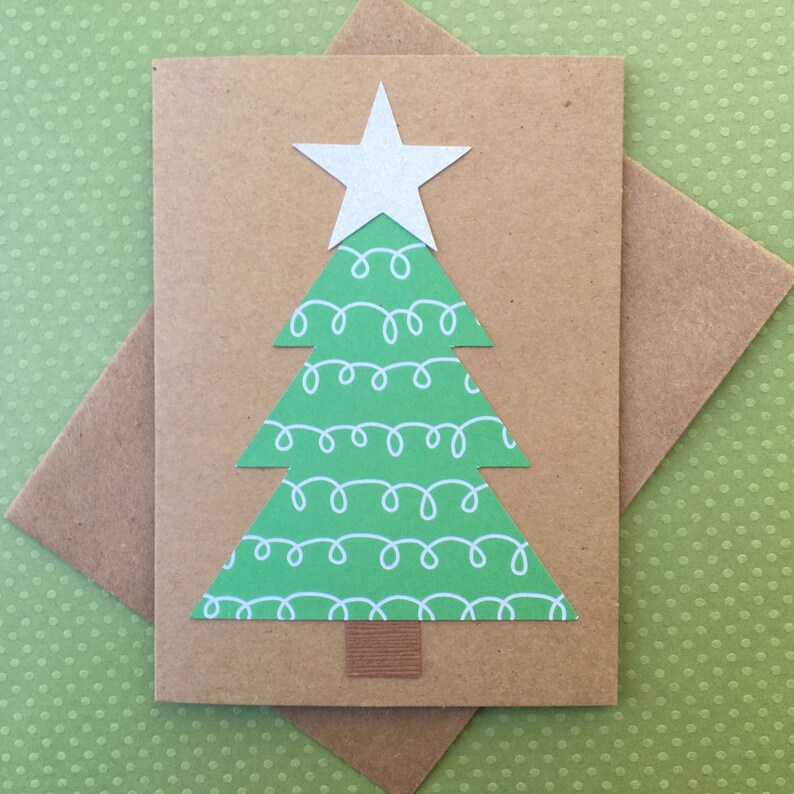 Merry Christmas, Tree With Star Christmas Card - Etsy