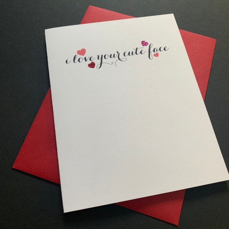 I Love Your Cute Face Card, Anniversary Gift - Etsy