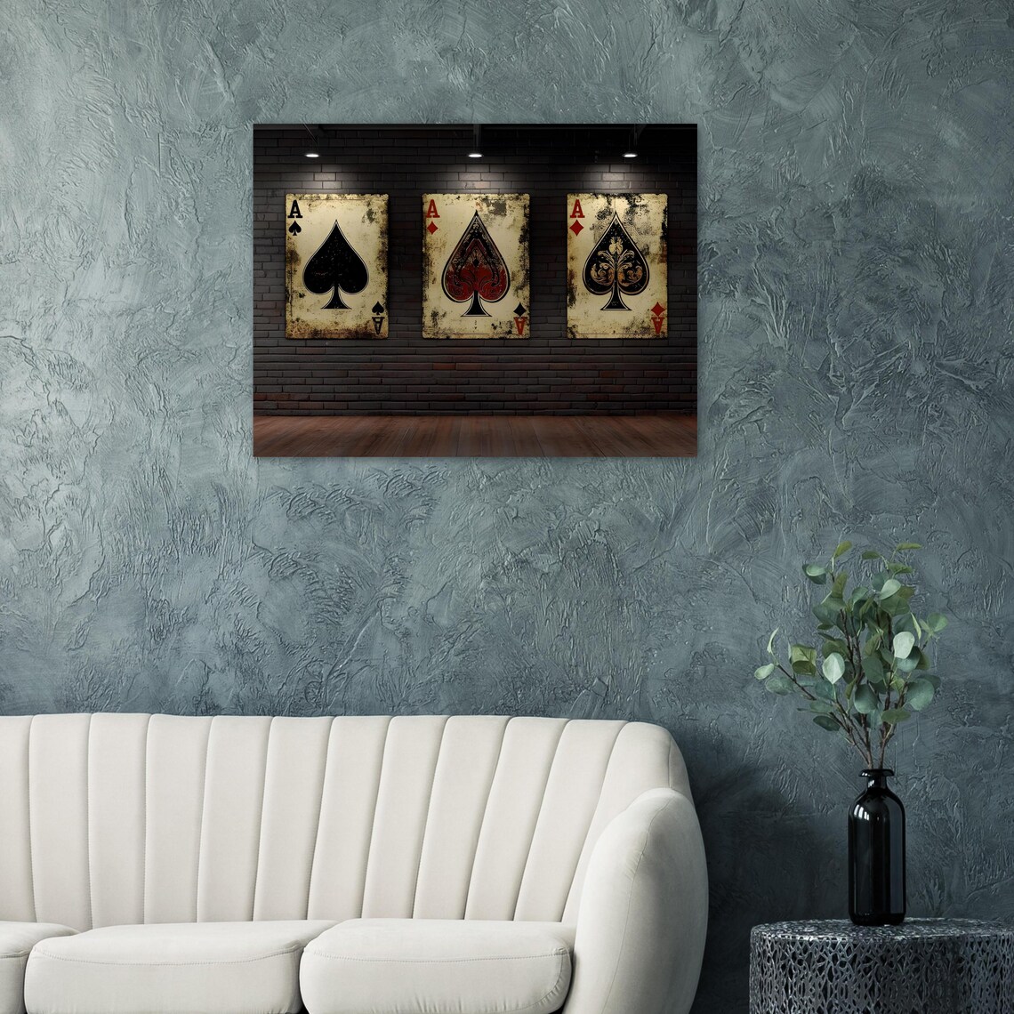 Vintage Ace Collection, Printable Poster Rustic Playing Card Art Prints ...