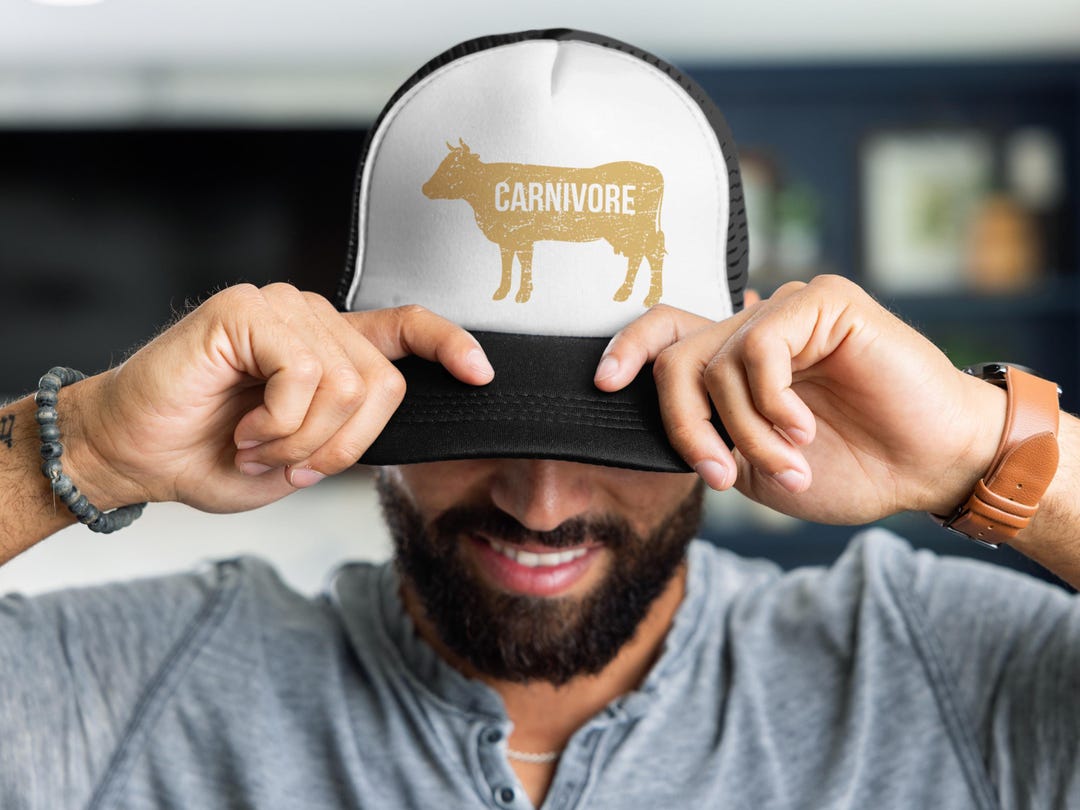 Carnivore Trucker Hat Meat Lover Gift for Butcher Farmer Rancher Cuts ...