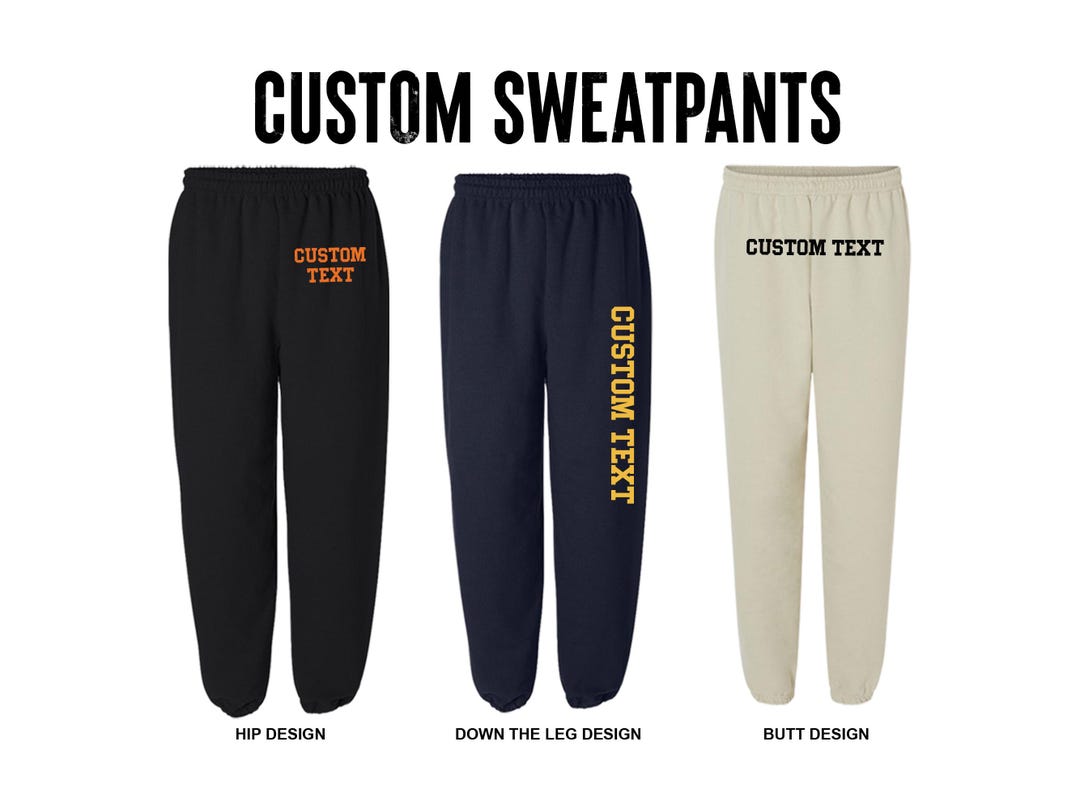 Custom Sweatpants Personalized Jogger Pants Sweats Sports Gym School ...