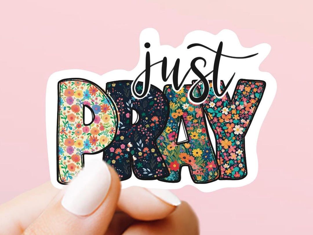 Just Pray Reminder, Flower Letters, Christian Handmade Waterproof ...