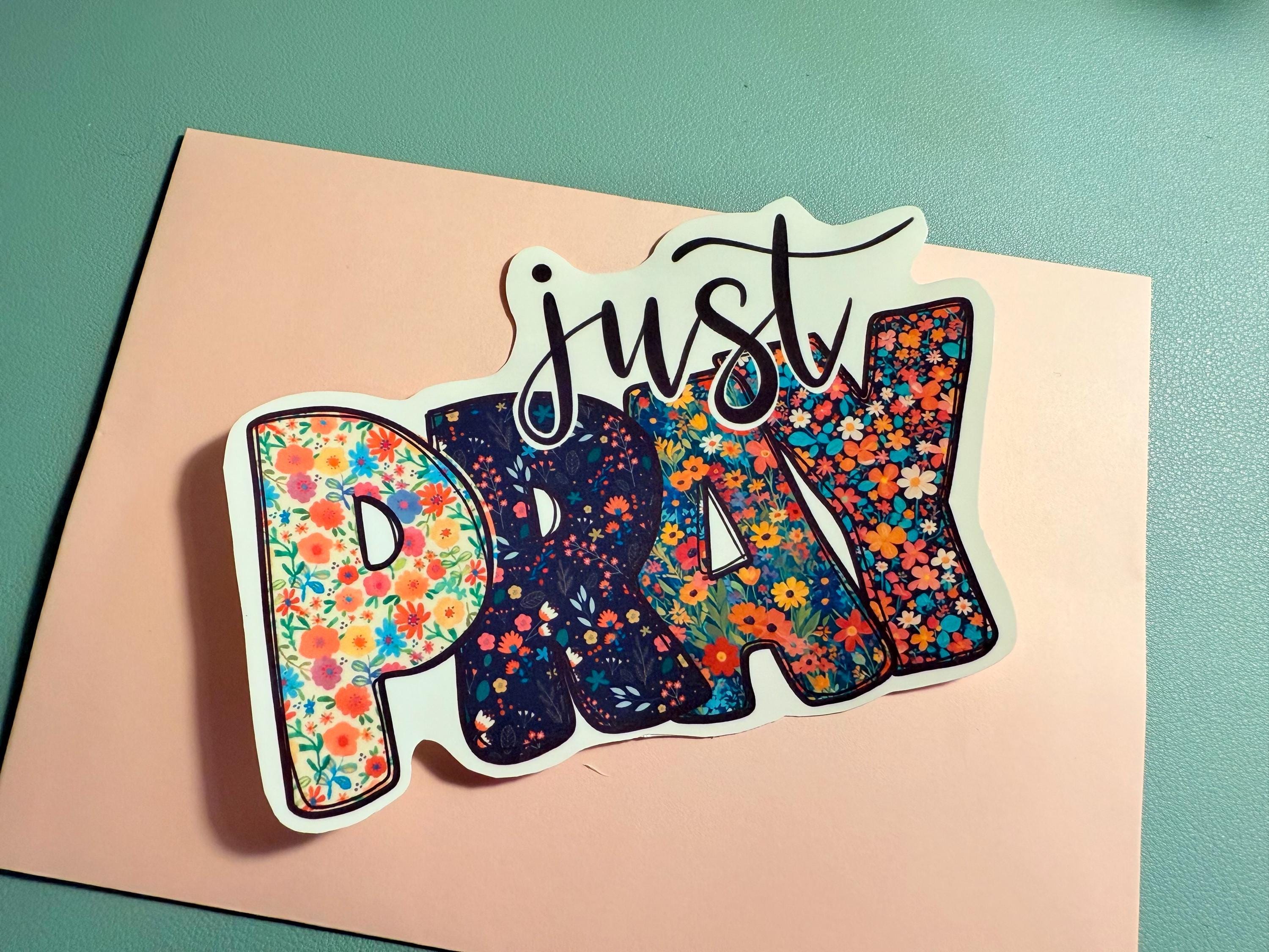 Just Pray Reminder, Flower Letters, Christian Handmade Waterproof ...