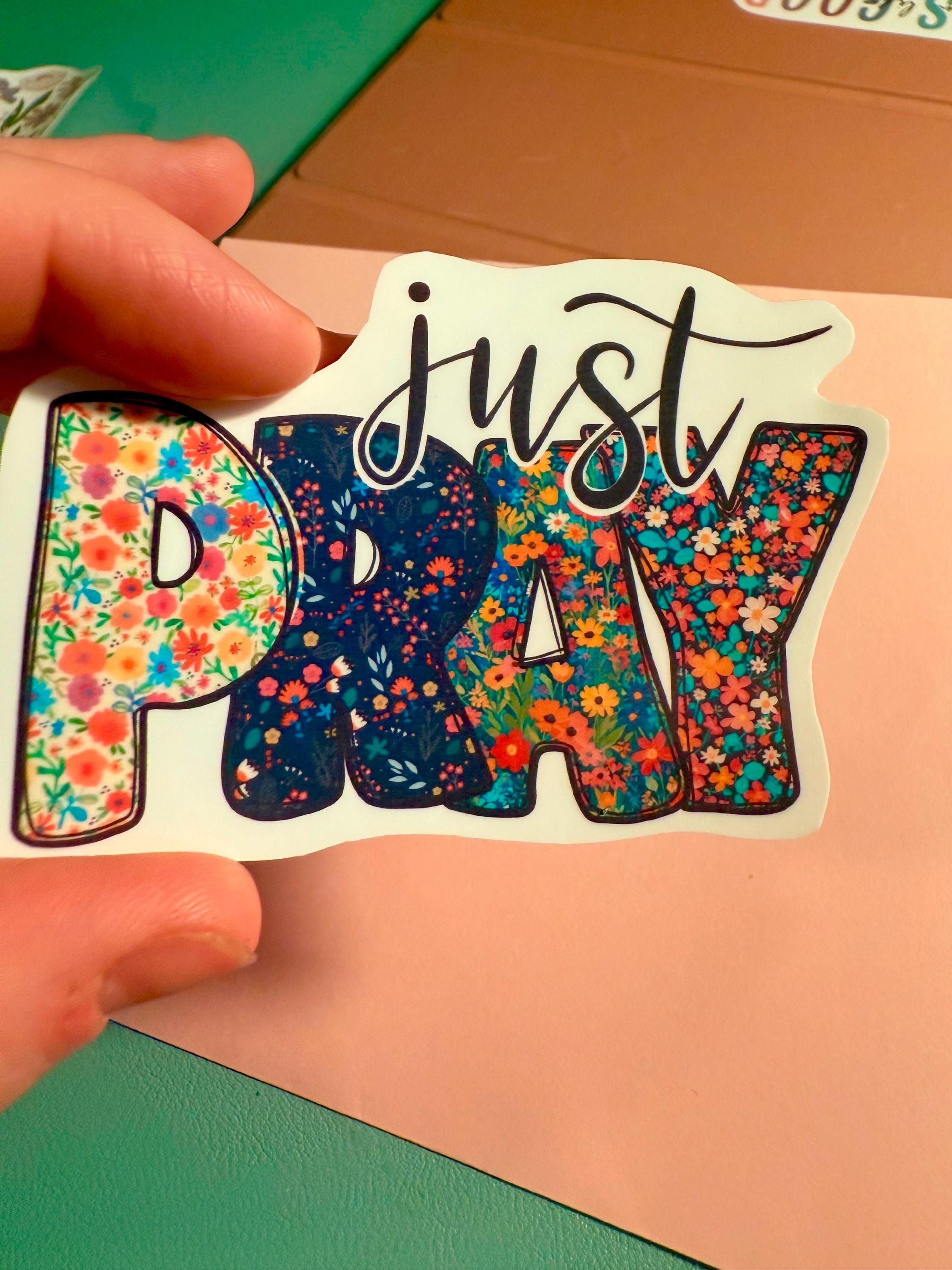 Just Pray Reminder, Flower Letters, Christian Handmade Waterproof ...