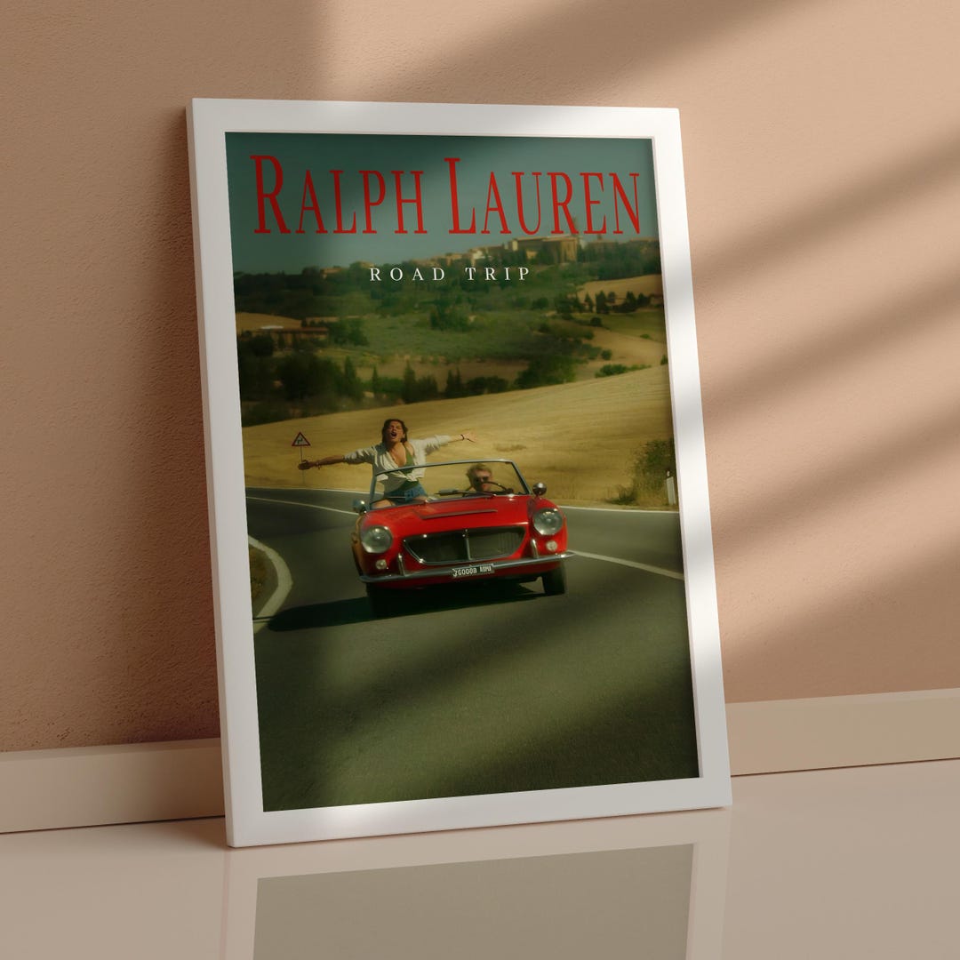 Road Trip Poster, Fashion Magazine Poster, Trendy Wall Art, Red Car ...