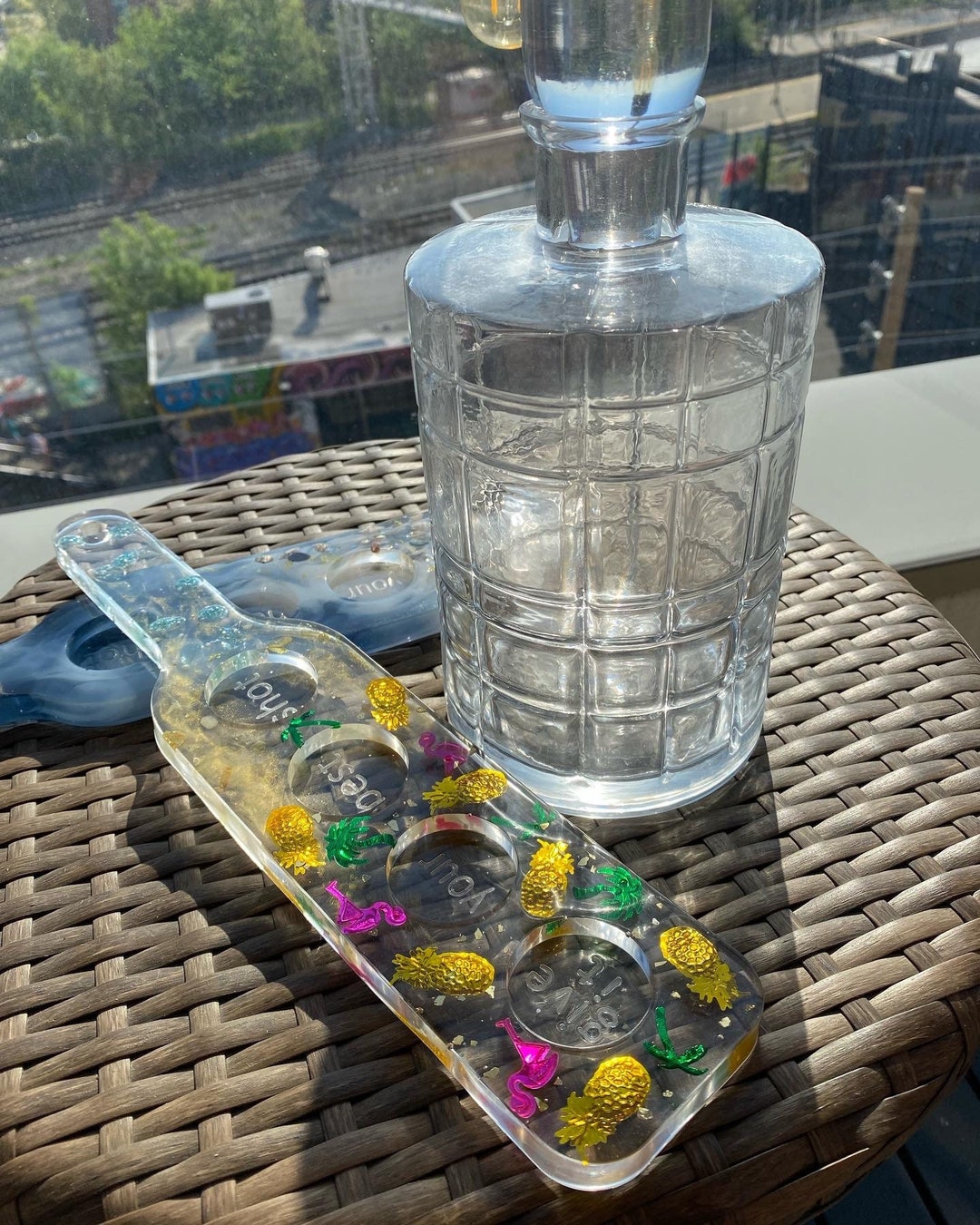 Handmade Resin Shot Glass Tray: Decorative Barware - Etsy