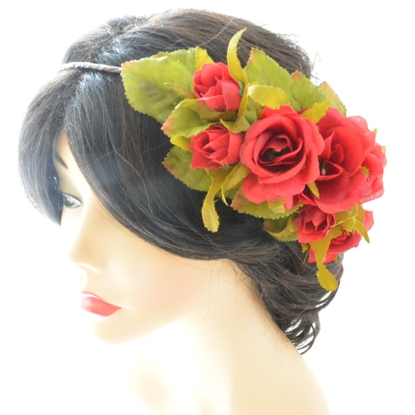 Red Rose Headband - Etsy