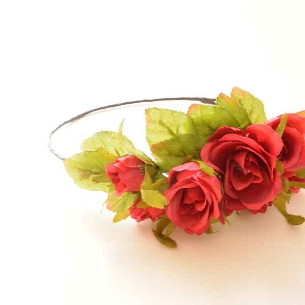 Red Rose Headband - Etsy