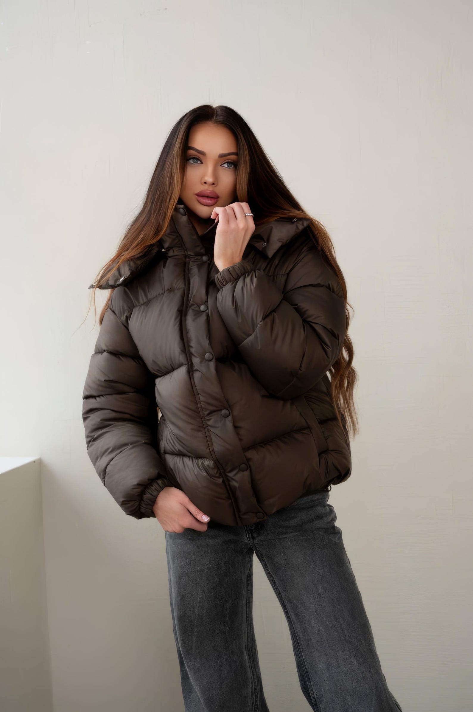 Oversize Red Puffer Coat, Waterproof Eco-puff Insulated Winter Midi ...