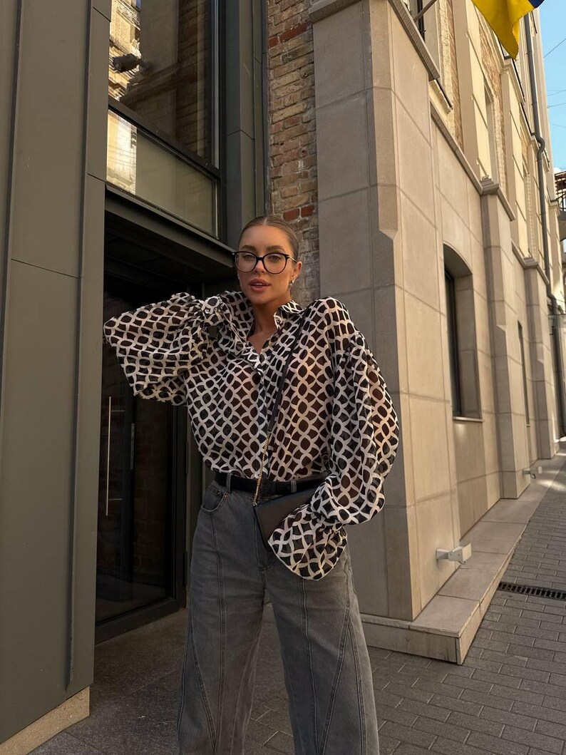 Chiffon French Cuff Blouse: Elegant Women's Shirt (S-XL) - Etsy